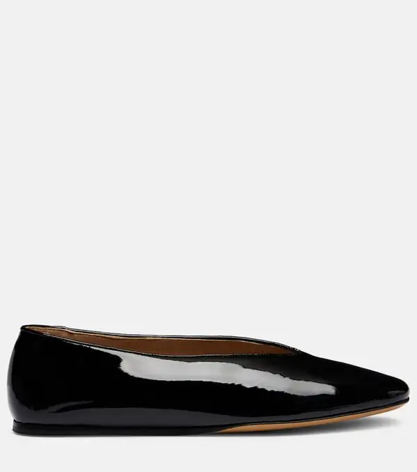 Le Monde Beryl Regency Patent Leather Ballet Flats - Black
