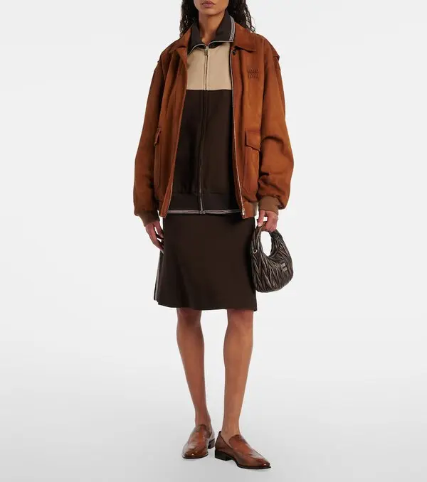 Miu Miu Wander Small Matelassé Leather Tote Bag - Brown