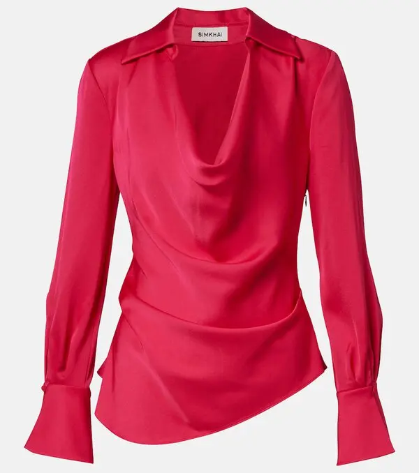 Simkhai Symone Satin Top - Pink