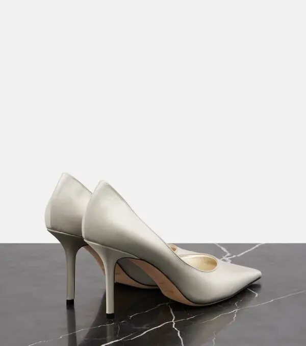 JIMMY CHOO Love 85 Satin Pumps - Silver