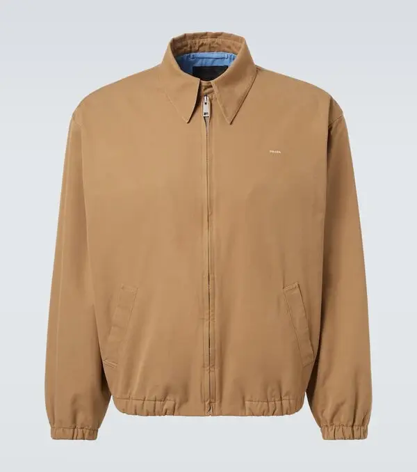 Prada Logo Cotton Jacket - Brown