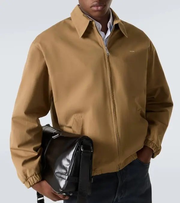 Prada Logo Cotton Jacket - Brown