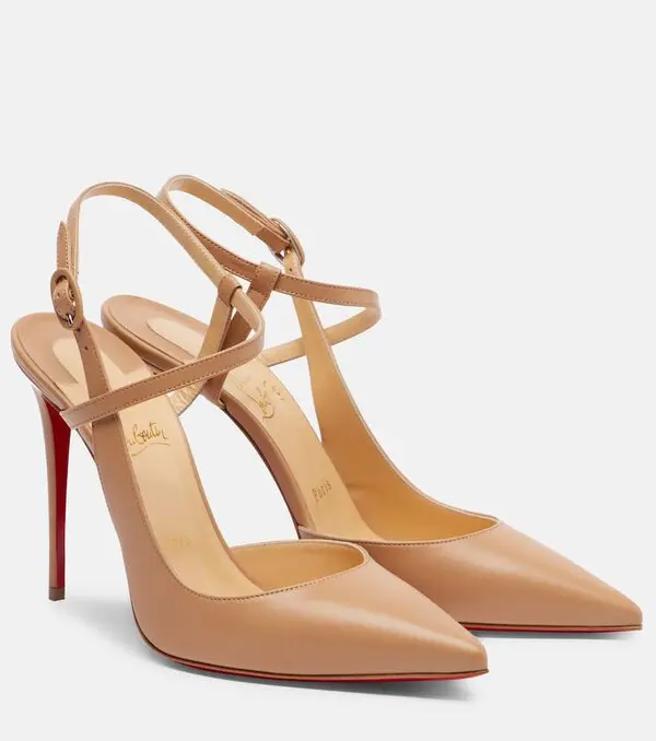 CHRISTIAN LOUBOUTIN Jenlove 100 Leather D'orsay Pumps - Beige