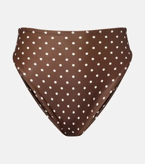 SAME Polka-dot High-rise Bikini Bottoms - Brown