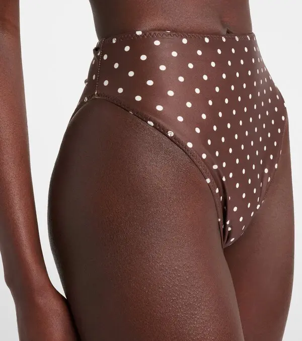 SAME Polka-dot High-rise Bikini Bottoms - Brown