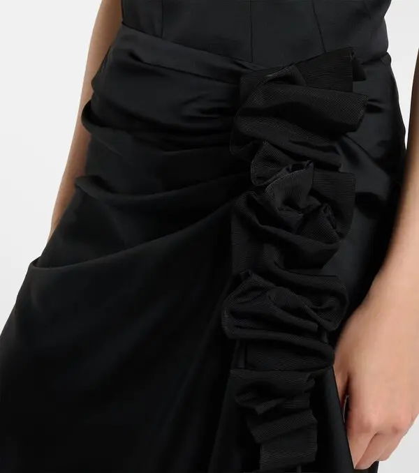 Alexander McQueen Gathered Asymmetric Midi Skirt