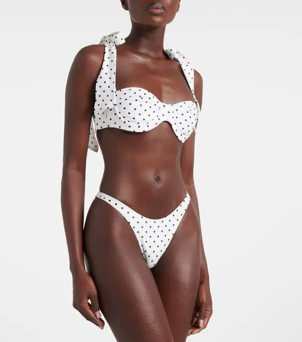 SAME Polka-dot Bikini Top - White