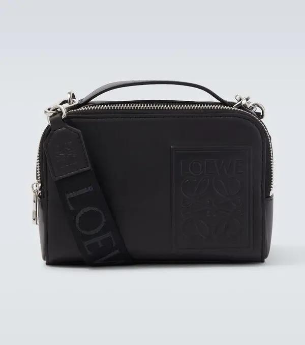 Loewe Anagram Mini Leather Crossbody Bag - Black