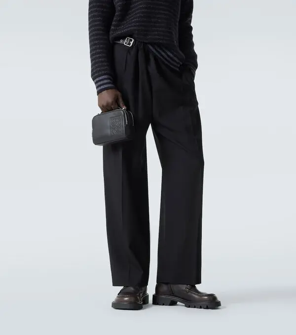 Loewe Anagram Mini Leather Crossbody Bag - Black