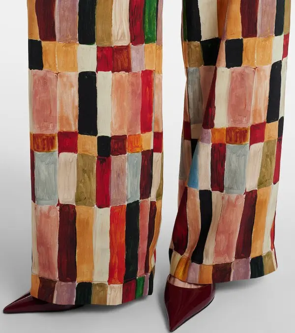 ALEMAIS Alémais X Lrnce Marjorelle Printed Linen And Silk Palazzo Pants - Multicoloured