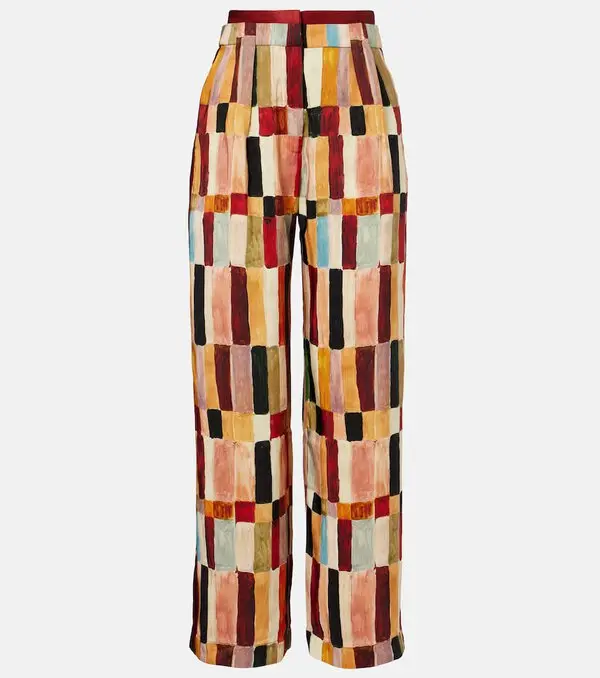 ALEMAIS Alémais X Lrnce Marjorelle Printed Linen And Silk Palazzo Pants - Multicoloured