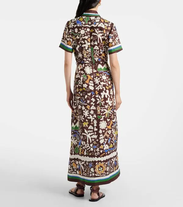 ALEMAIS Alémais Maroc Printed Linen Shirt Dress - Multicoloured