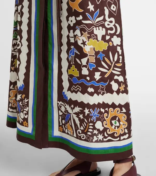 ALEMAIS Alémais Maroc Printed Linen Shirt Dress - Multicoloured