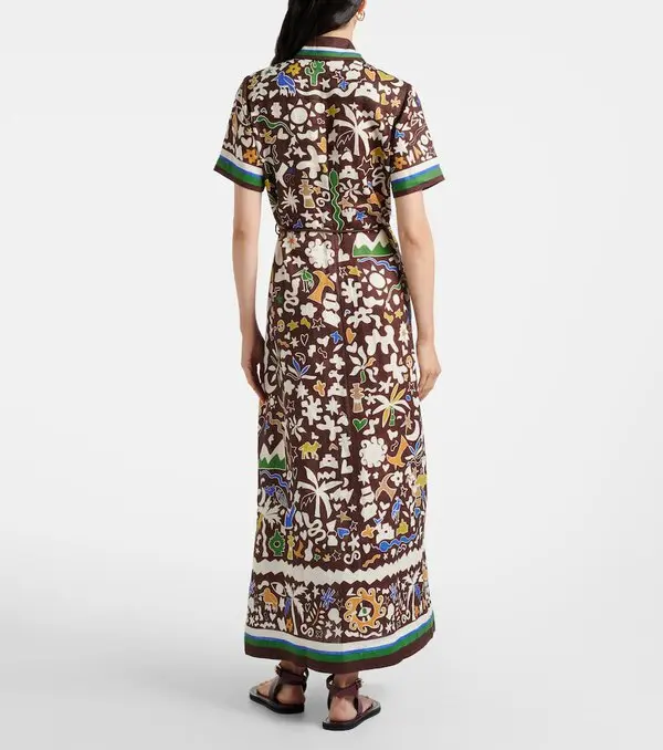 ALEMAIS Alémais Maroc Printed Linen Shirt Dress - Multicoloured