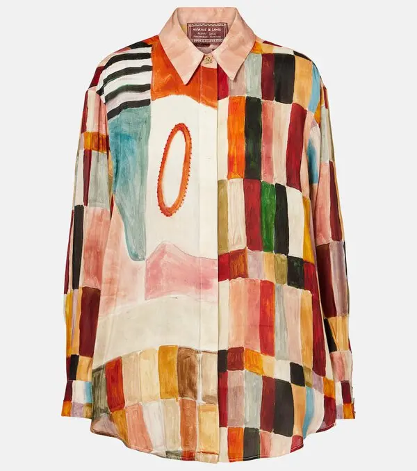 ALEMAIS Alémais X Lrnce Marjorelle Printed Linen And Silk Shirt