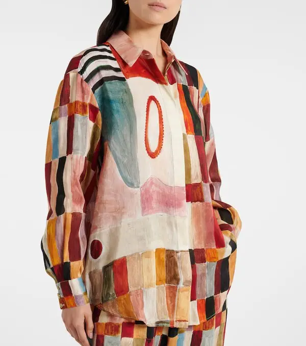 ALEMAIS Alémais X Lrnce Marjorelle Printed Linen And Silk Shirt