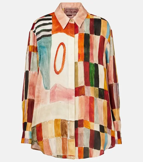 ALEMAIS Alémais X Lrnce Marjorelle Printed Linen And Silk Shirt - Multicoloured