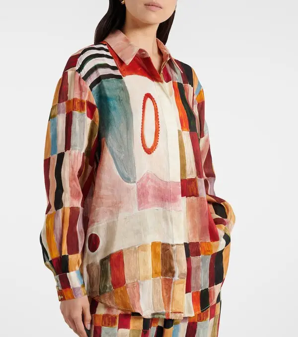 ALEMAIS Alémais X Lrnce Marjorelle Printed Linen And Silk Shirt - Multicoloured