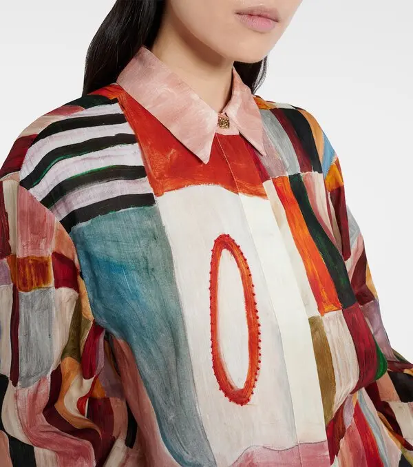 ALEMAIS Alémais X Lrnce Marjorelle Printed Linen And Silk Shirt - Multicoloured
