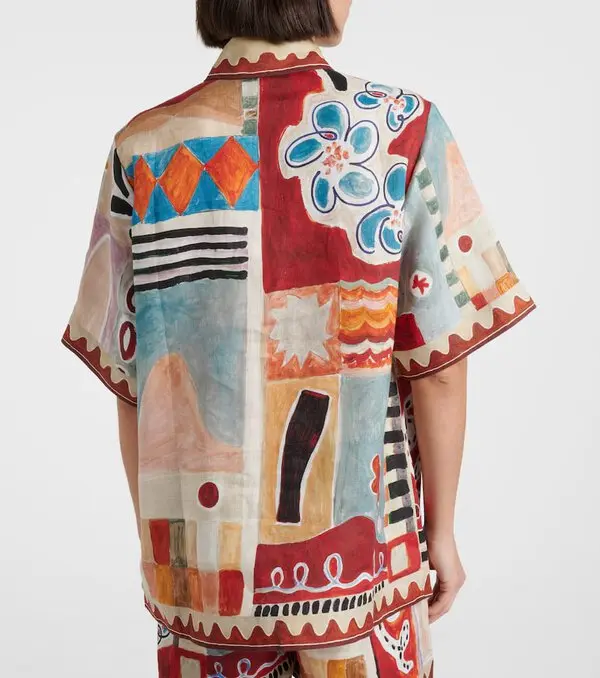 ALEMAIS X Lrnce Michelle Printed Linen Shirt - Multicoloured