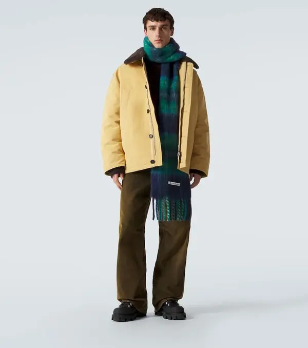 Acne Studios Fringed Plaid Mohair-blend Scarf