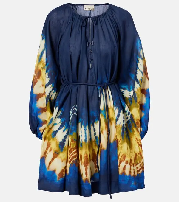 ALEMAIS Alémais Martine Printed Ramie Minidress - Blue
