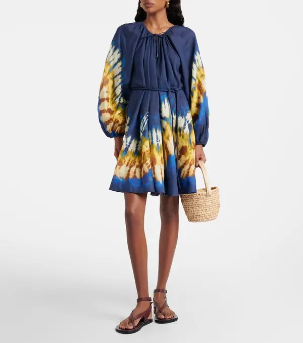 ALEMAIS Alémais Martine Printed Ramie Minidress - Blue