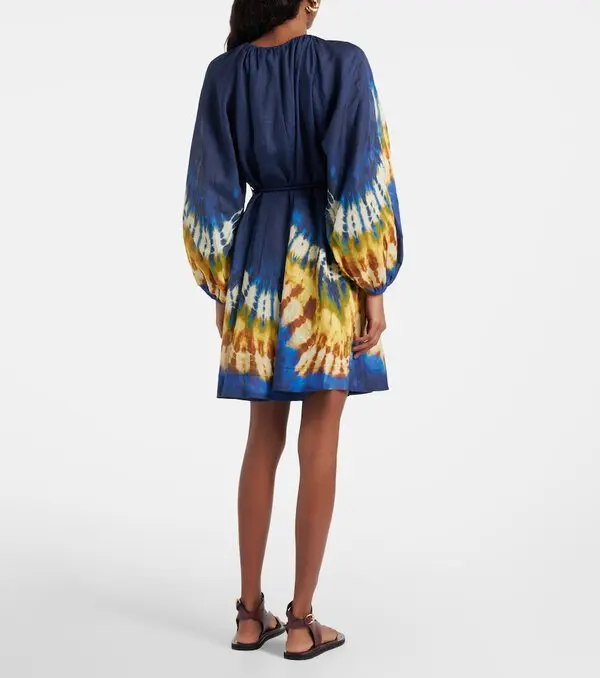 ALEMAIS Alémais Martine Printed Ramie Minidress - Blue
