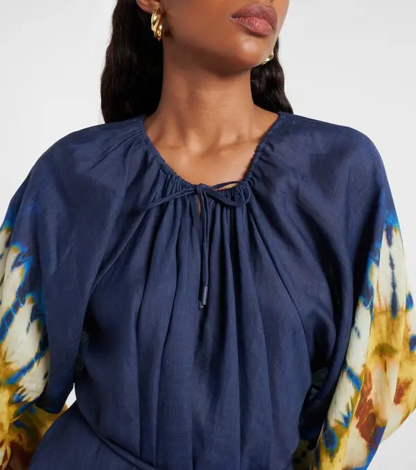 ALEMAIS Alémais Martine Printed Ramie Minidress - Blue