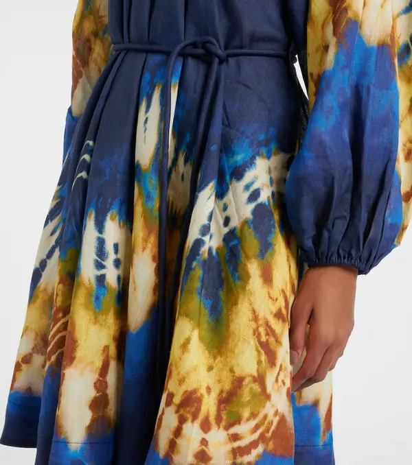 ALEMAIS Alémais Martine Printed Ramie Minidress - Blue
