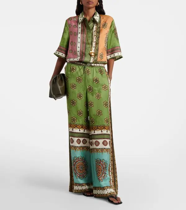 ALEMAIS Alémais Contina Jacquard Palazzo Pants - Multicoloured