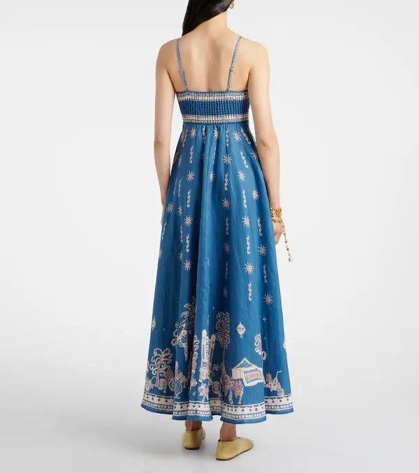 ALEMAIS Acacia Printed Linen Maxi Dress