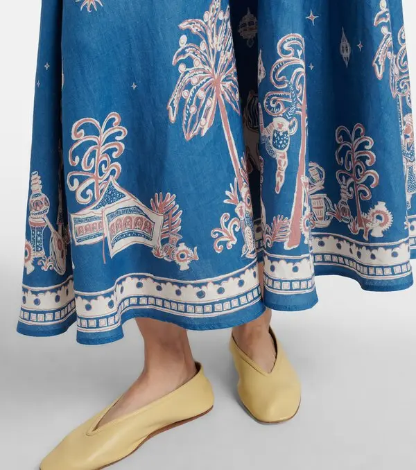 ALEMAIS Acacia Printed Linen Maxi Dress