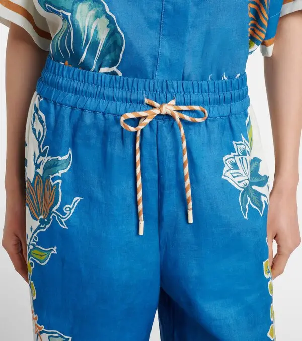 ALEMAIS Alémais Luda Floral Linen Palazzo Pants