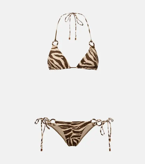 Zimmermann Wanderlust Zebra Print Bikini - Multicoloured
