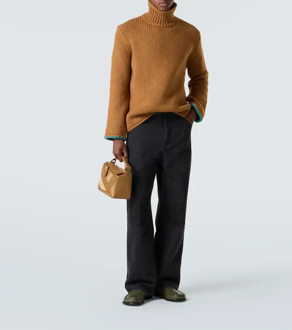 Loewe Anagram Wide-leg Jeans - Black