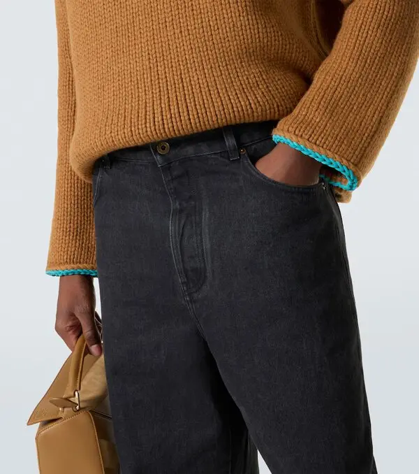 Loewe Anagram Wide-leg Jeans - Black