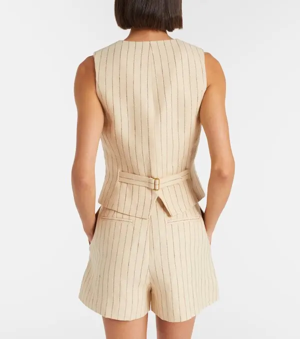 Zimmermann Striped Linen Vest - Beige