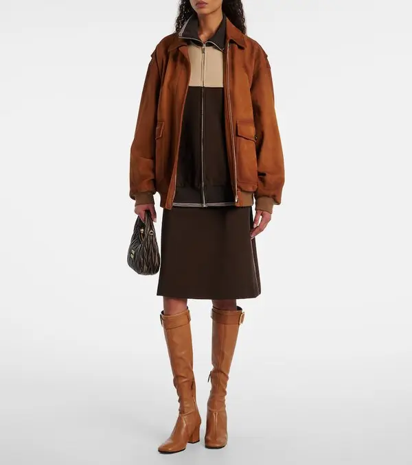 Miu Miu Leather Knee-high Boots - Brown