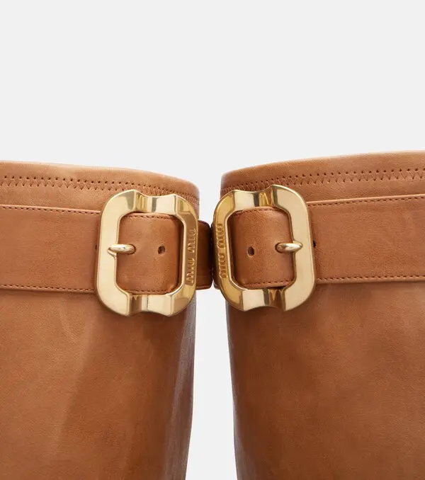 Miu Miu Leather Knee-high Boots - Brown