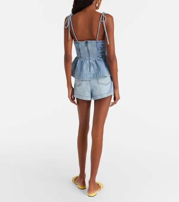 Zimmermann Wanderlust Denim Shorts - Blue