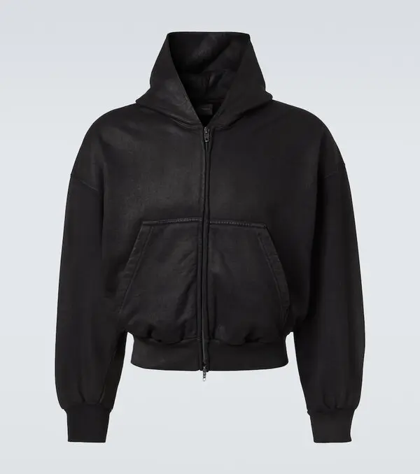 Balenciaga Cotton Jersey Zip-up Hoodie