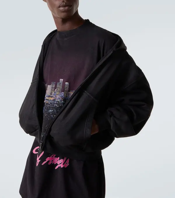 Balenciaga Cotton Jersey Zip-up Hoodie