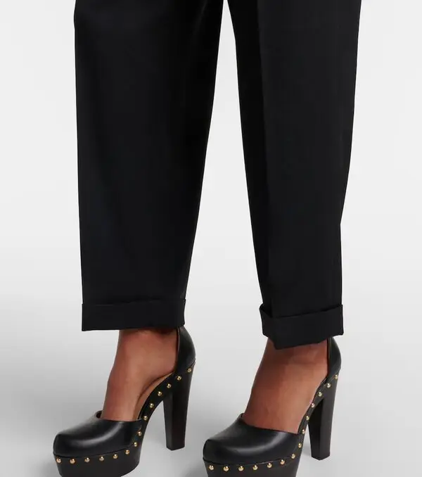 Chloé Belted Virgin Wool Tapered Pants