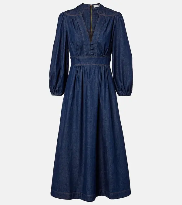 Zimmermann Awaken Denim Midi Dress - Blue | Editorialist