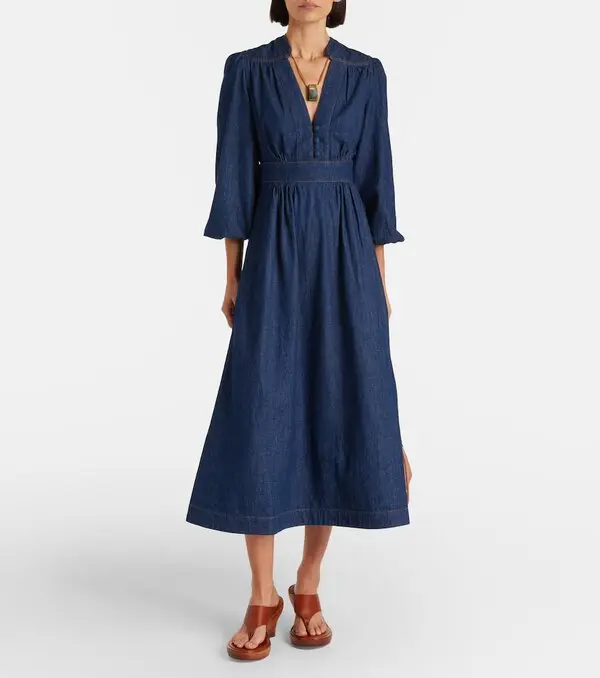 Zimmermann Awaken Denim Midi Dress