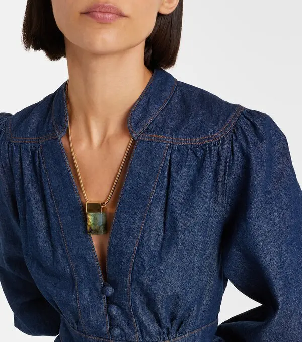 Zimmermann Awaken Denim Midi Dress