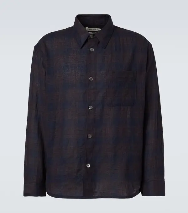 FRAME Plaid Wool Shirt - Blue