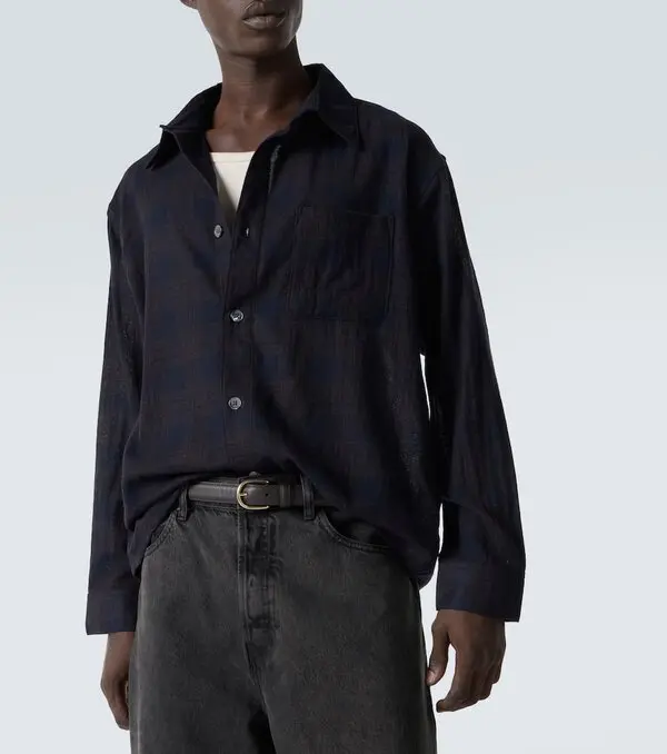 FRAME Plaid Wool Shirt - Blue