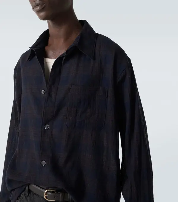 FRAME Plaid Wool Shirt - Blue